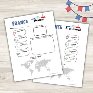 France Activity Printables for Kids France I Spy Game, France Matching ...