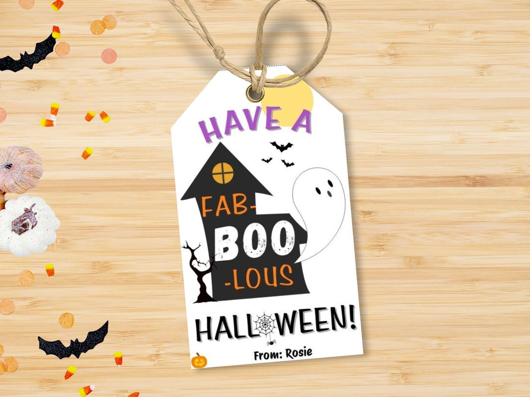 Editable Halloween Treat Tags, Halloween Favor Tag, Halloween Class ...