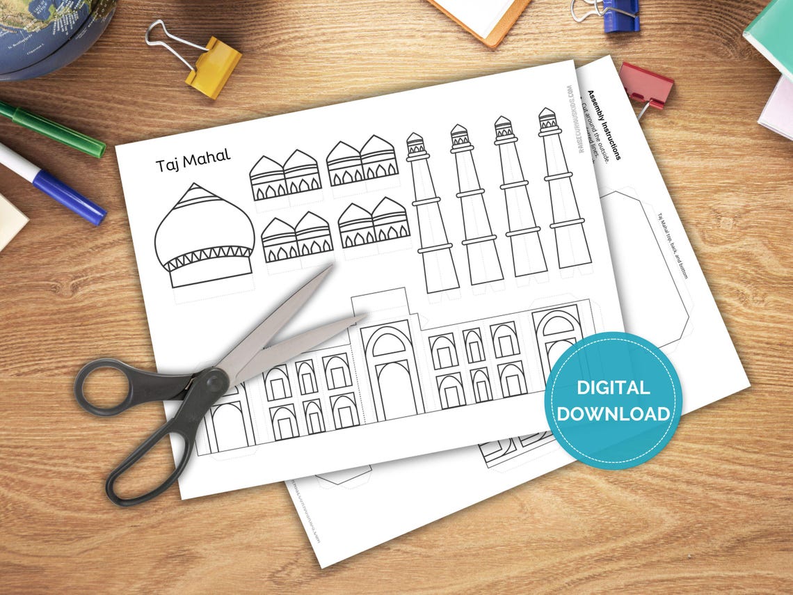 Taj Mahal 3D Craft, India Craft for Kids, Around the World Learning ...