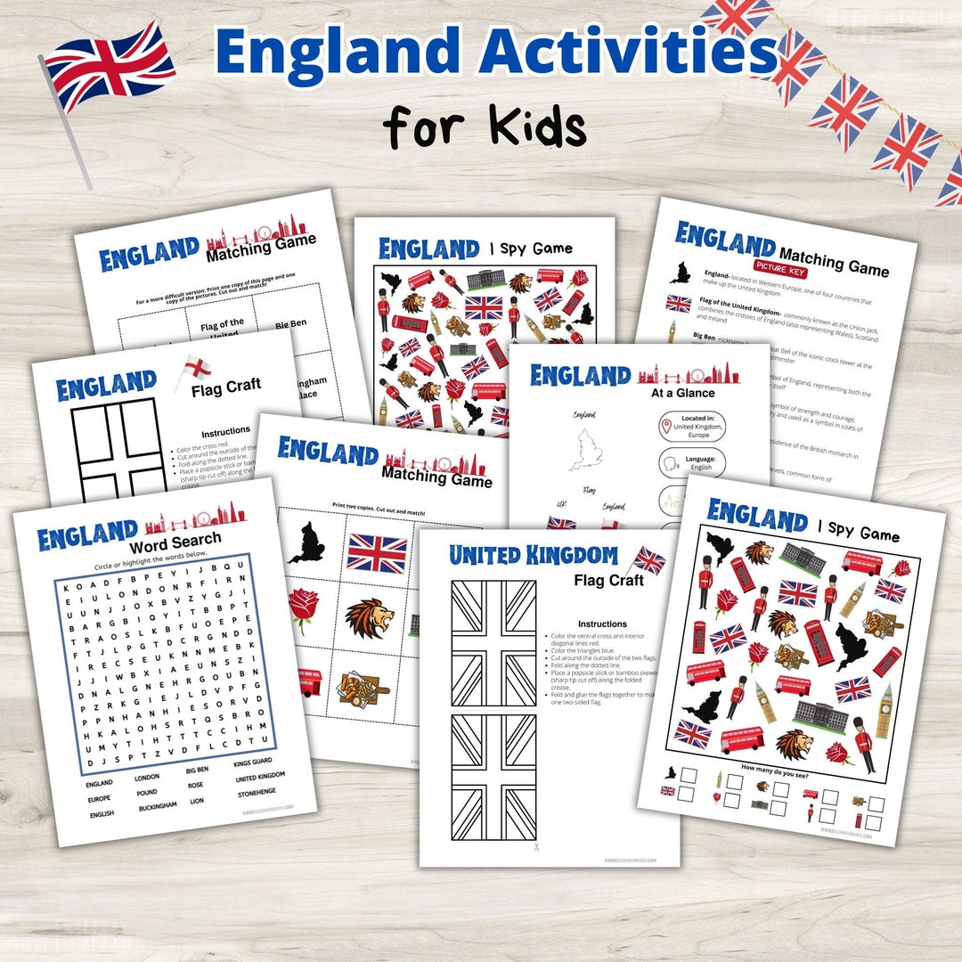 England Activity Printables for Kids England I Spy Game, England ...