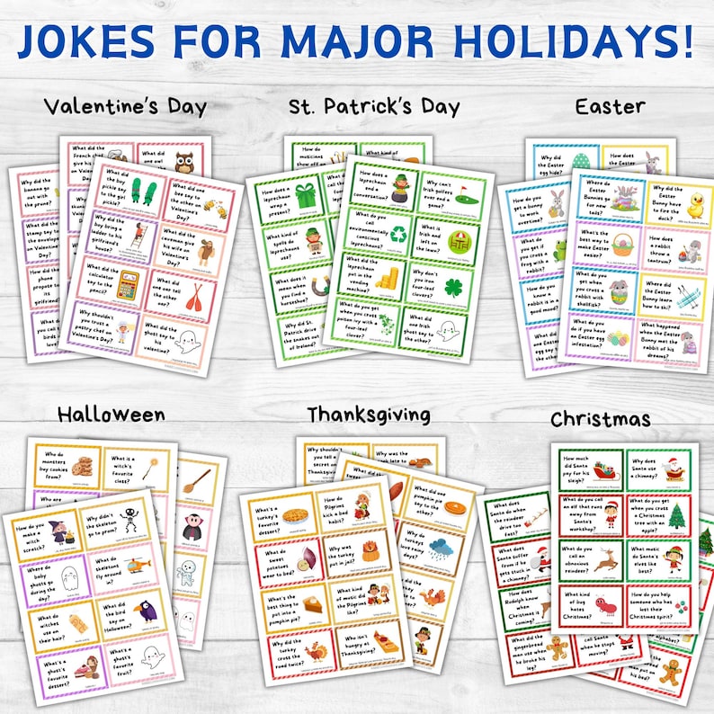 Lunchbox Jokes for Kids- Printable Kids Lunch Box Notes- Joke Cards for ...