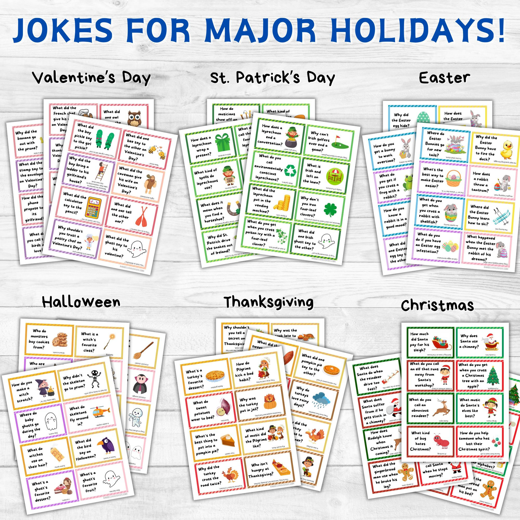 Lunchbox Jokes for Kids- Printable Kids Lunch Box Notes- Joke Cards for ...