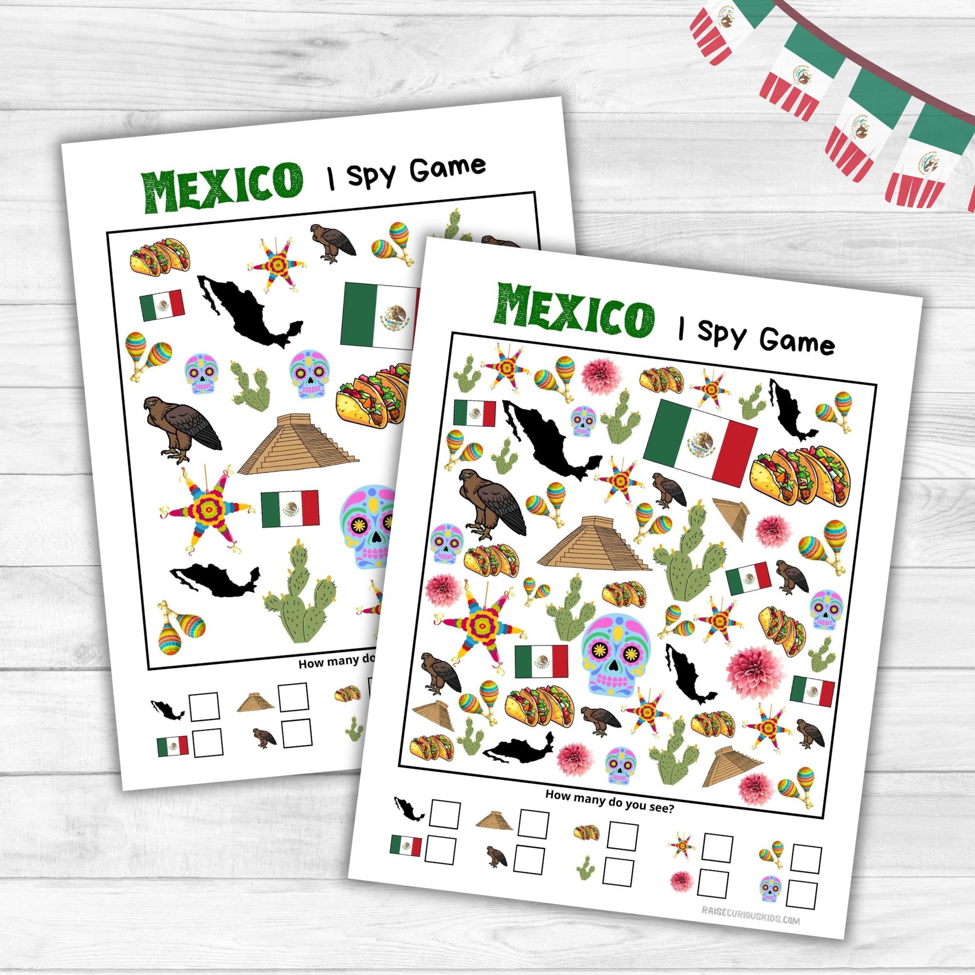 Mexico Activity Printables for Kids, Cultural Around the World Learning ...
