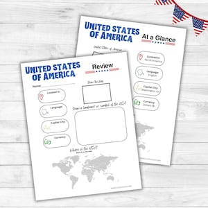 USA Activities for Kids- United States of America Printables- American ...