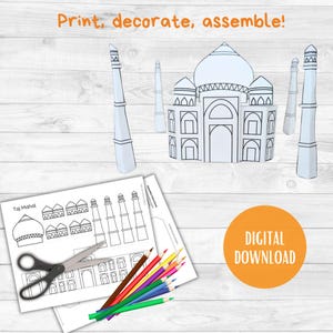 Taj Mahal 3D Craft- India Craft for Kids- Around the World Learning ...