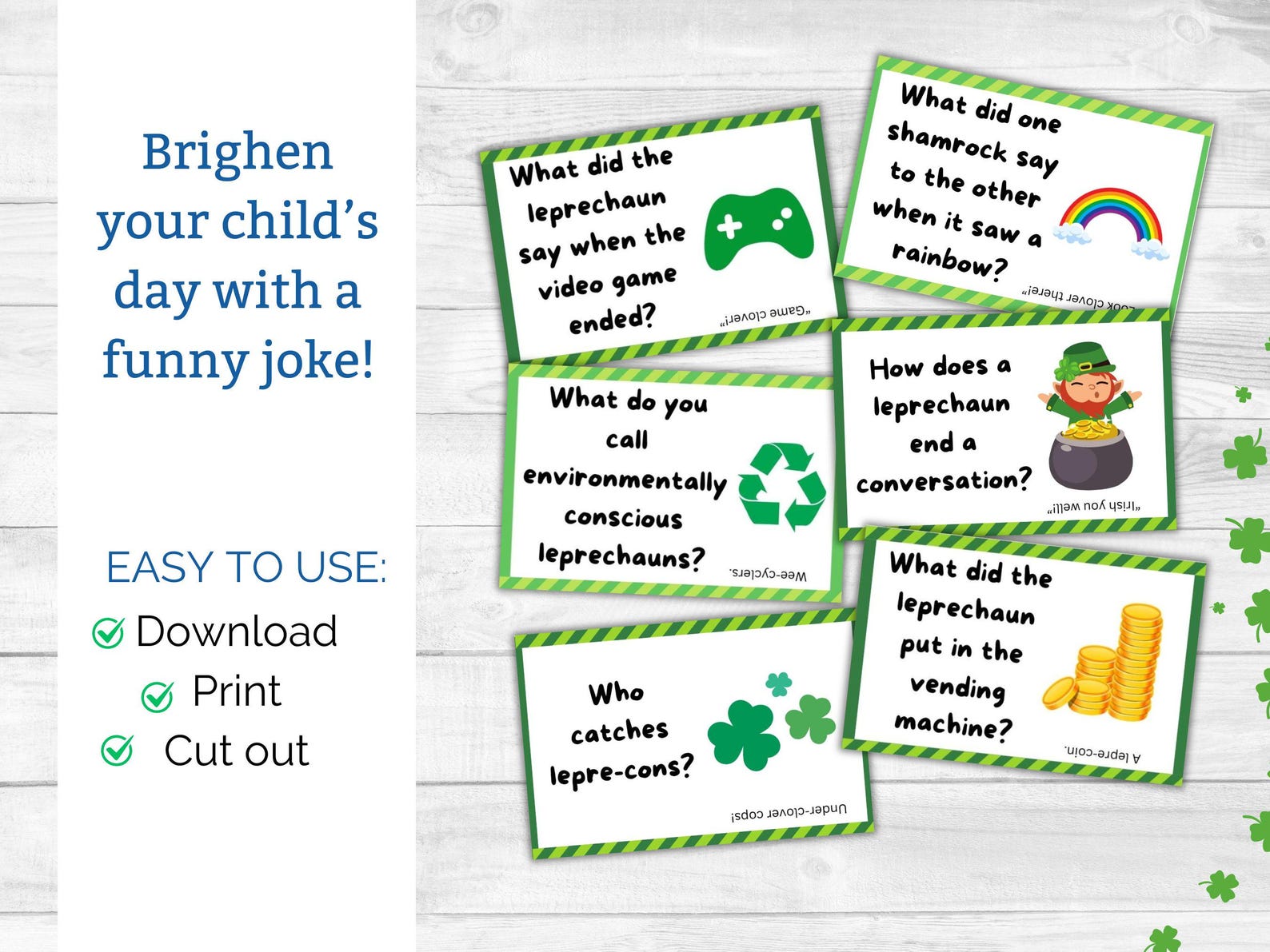 Printable St. Patrick's Day Jokes, Kids Lunchbox Jokes, Lunch Box Notes ...