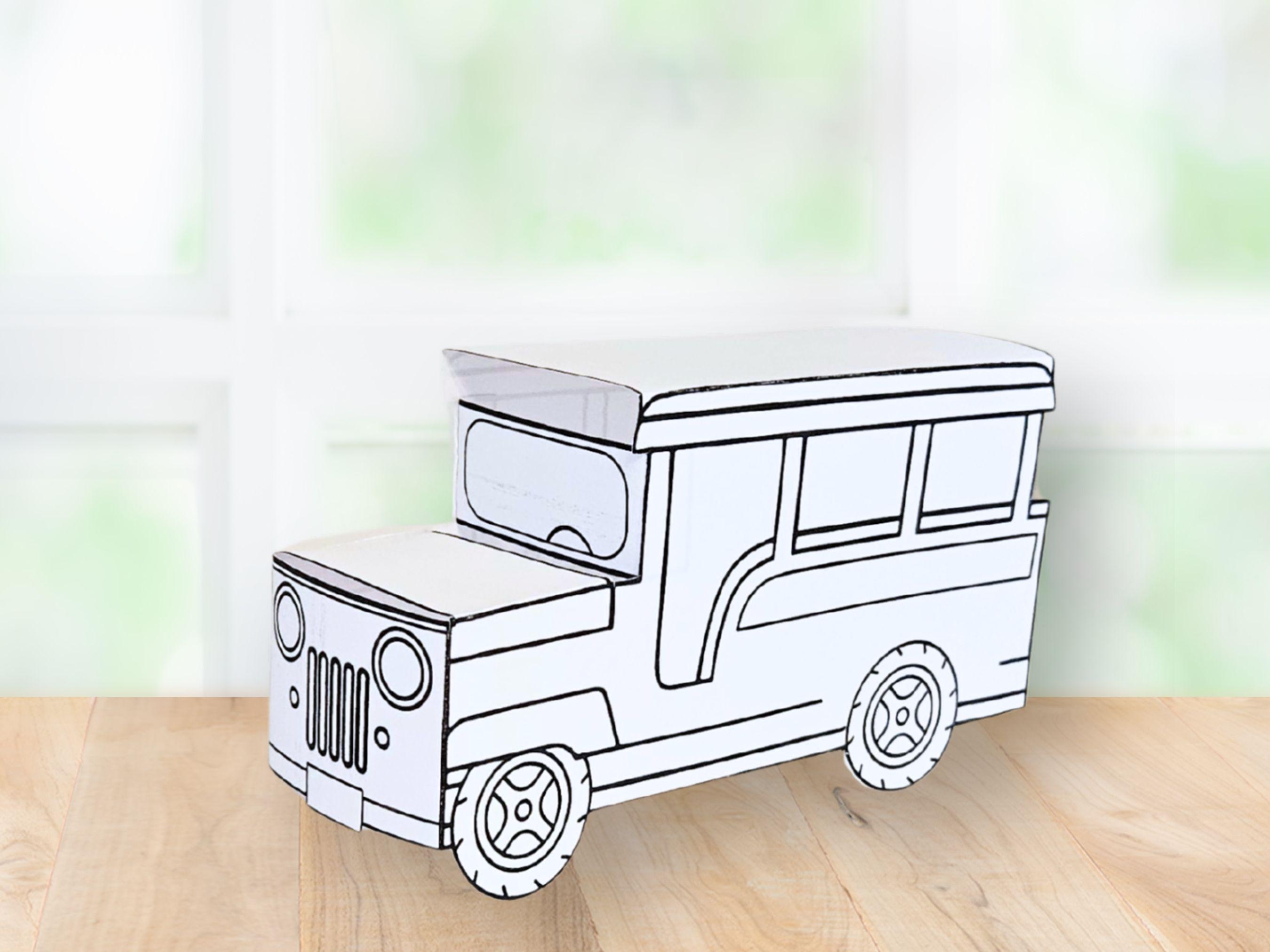 Jeepney 3D Craft, Philippines Craft for Kids, Around the World Learning ...