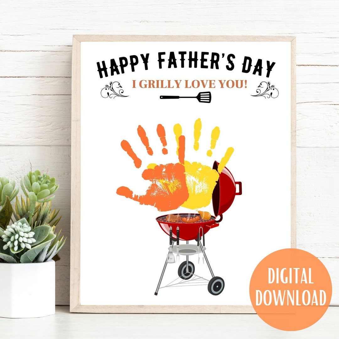 Father's Day Handprint Art Printable Template- Father's Day Gift From ...