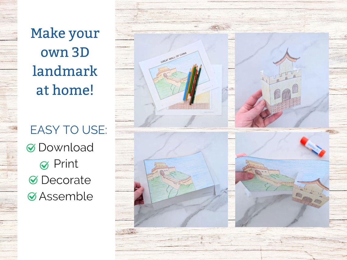 Great Wall of China 3D Craft- China Craft for Kids- Around the World ...