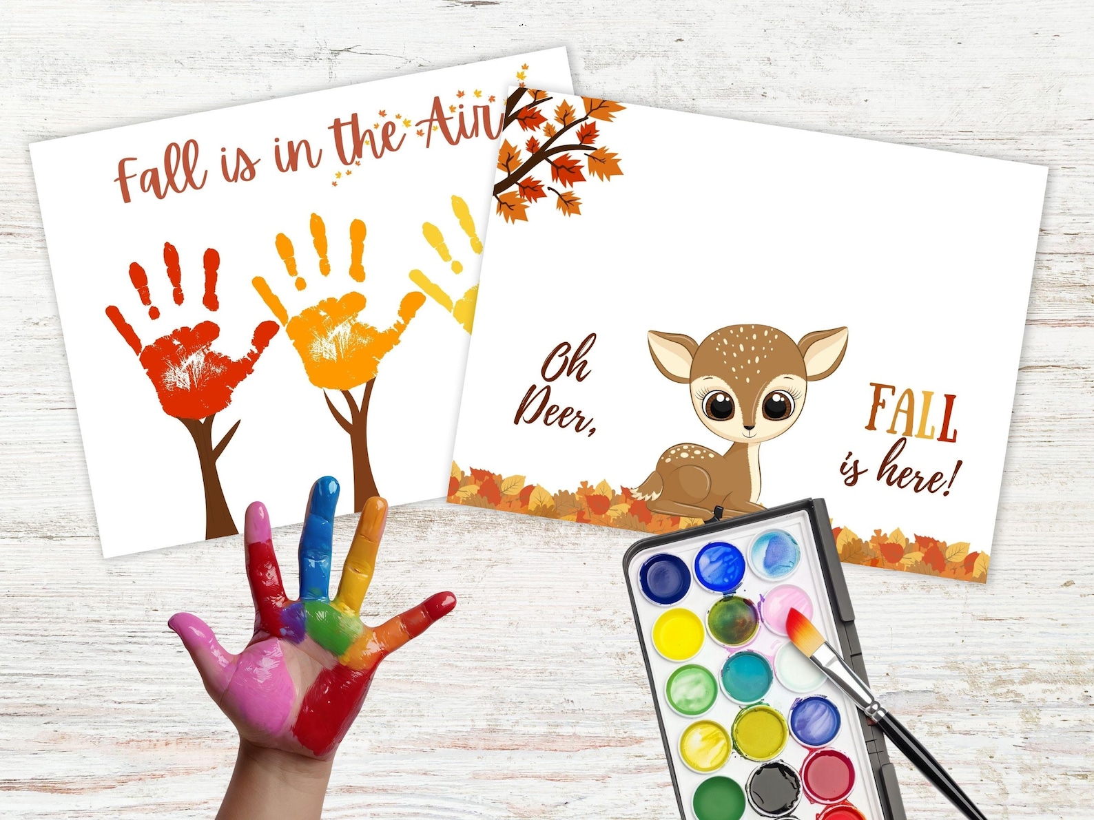 Fall Handprint Craft Bundle, Handprint Kids Art, Fall Keepsake, Fall ...