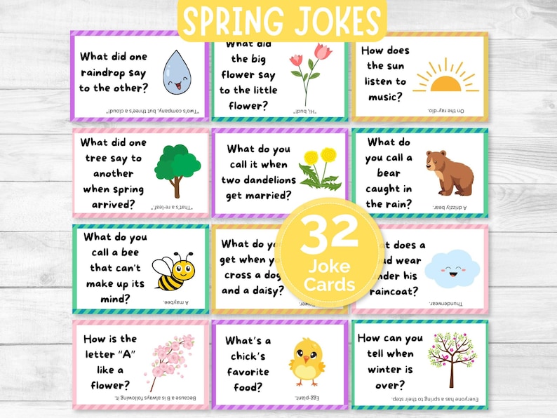 Printable Spring Jokes, Kids Lunchbox Jokes, Lunch Box Notes, Spring ...