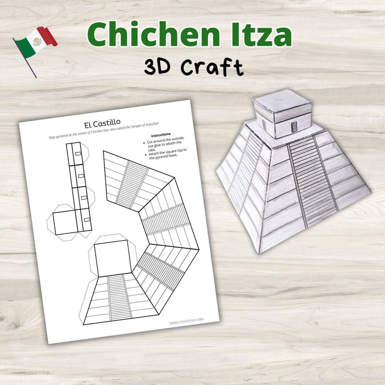 Chichen Itza 3D Craft Mexico Craft for Kids Descarga instantánea PDF ...