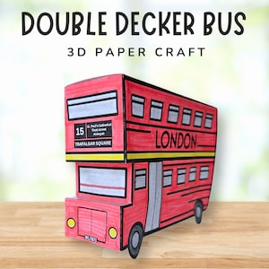 Double Decker Bus 3D Craft for Kids- Printable Template- London England ...