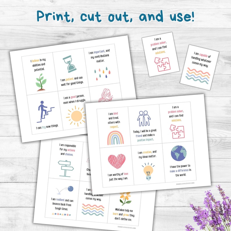 Positive Affirmation Cards for Kids- Motivational Lunchbox Notes- Kids ...
