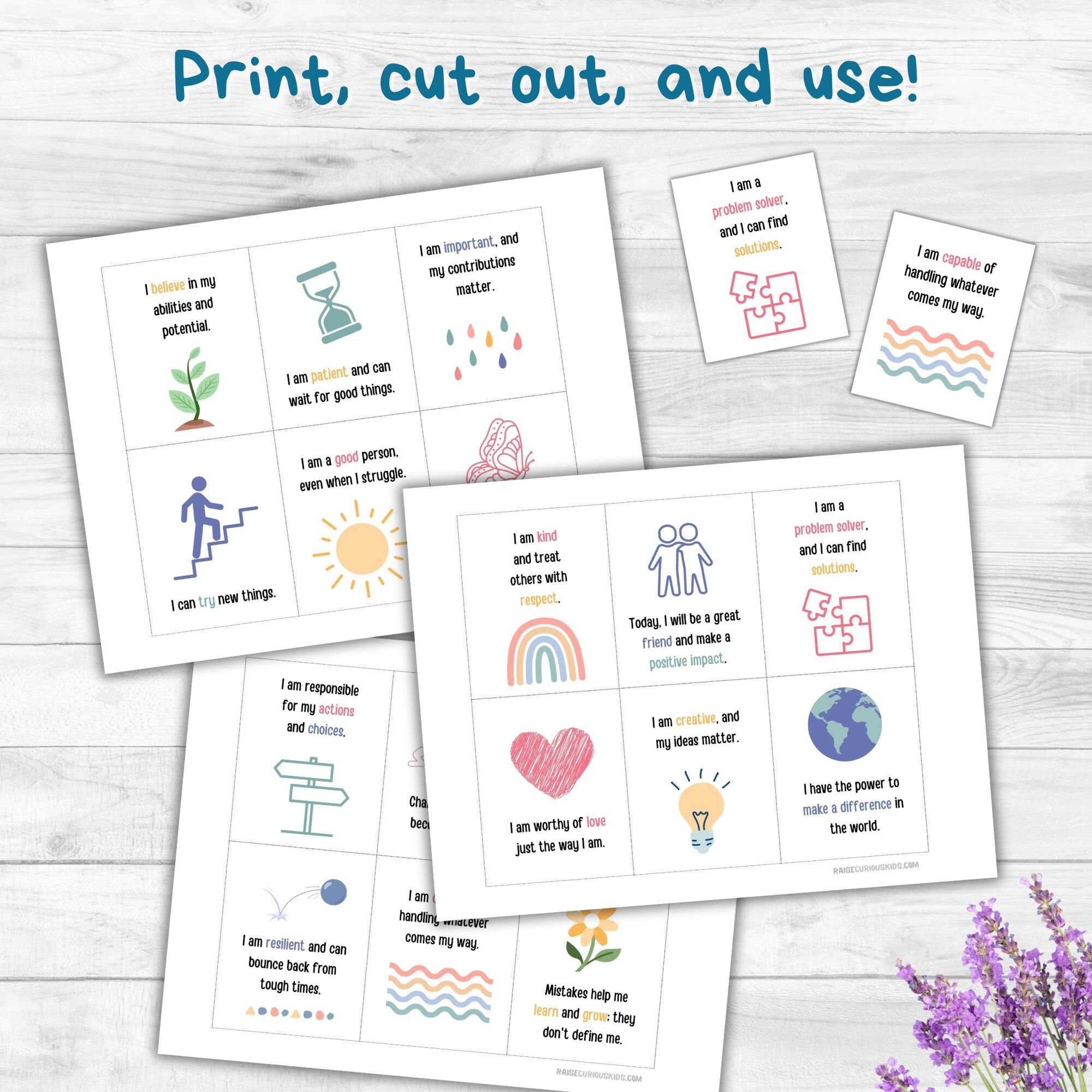 Positive Affirmation Cards for Kids- Motivational Lunchbox Notes- Kids ...