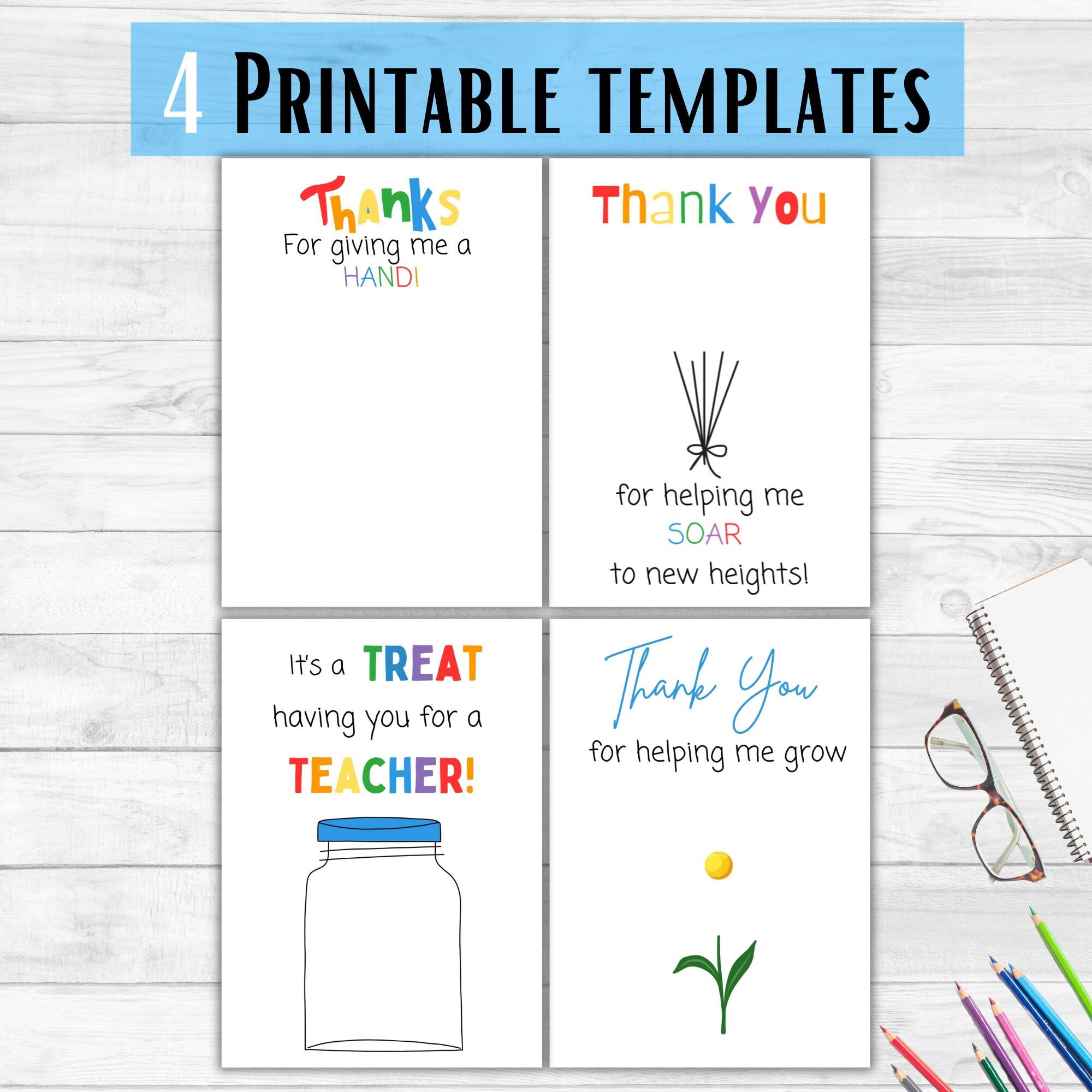 Teacher Appreciation Gift- Handprint Fingerprint Art Cards ...
