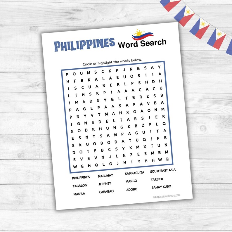 Philippines Activity Printables for Kids- Philippines I Spy Game ...