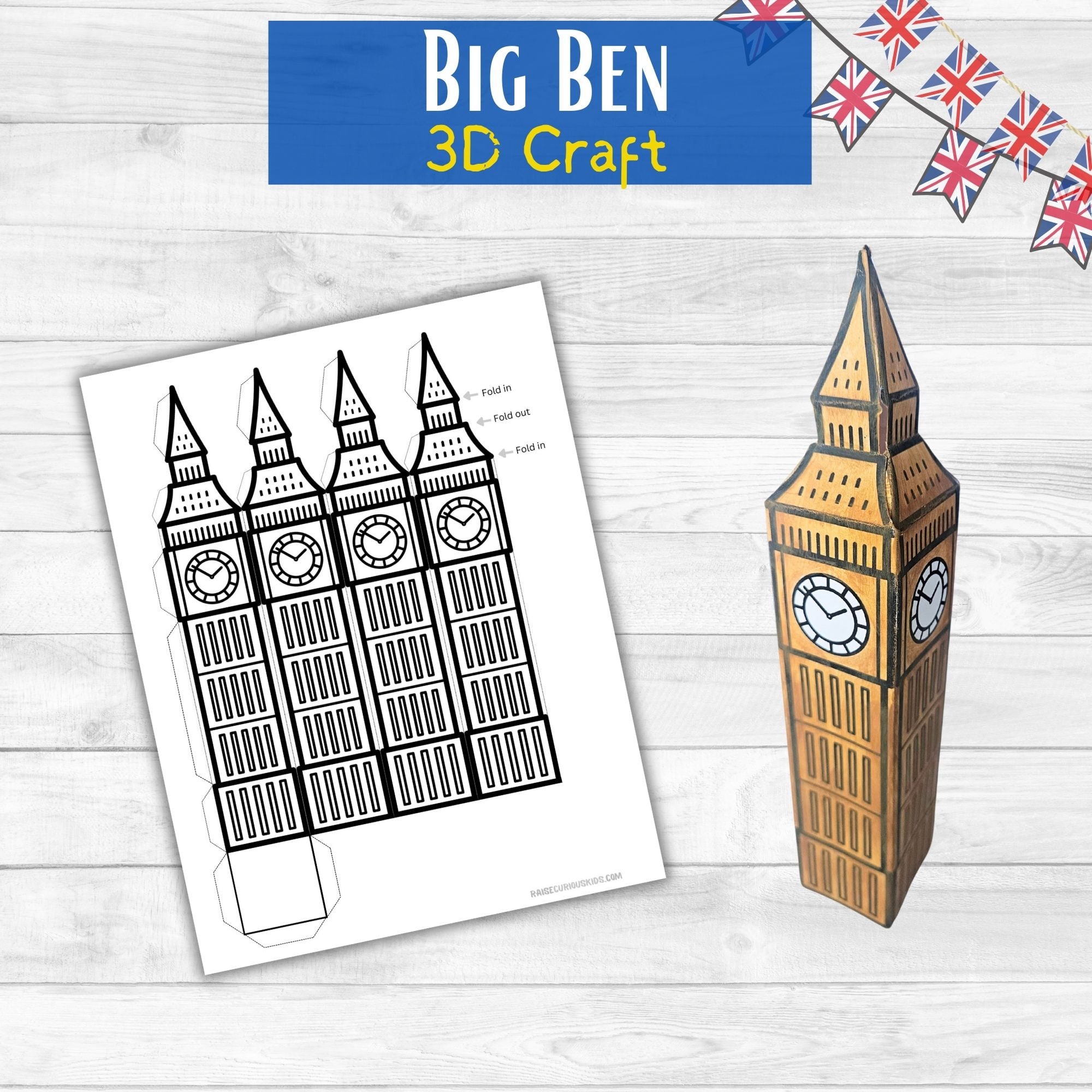 England Activity Bundle- England Printables for Kids- Big Ben 3D Craft ...