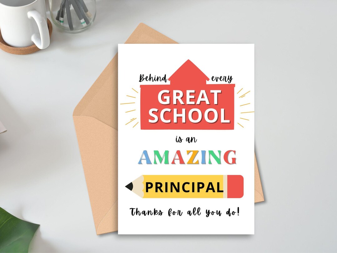 Principal Appreciation Card, School Principal Thank You 5"x7" Card, End ...