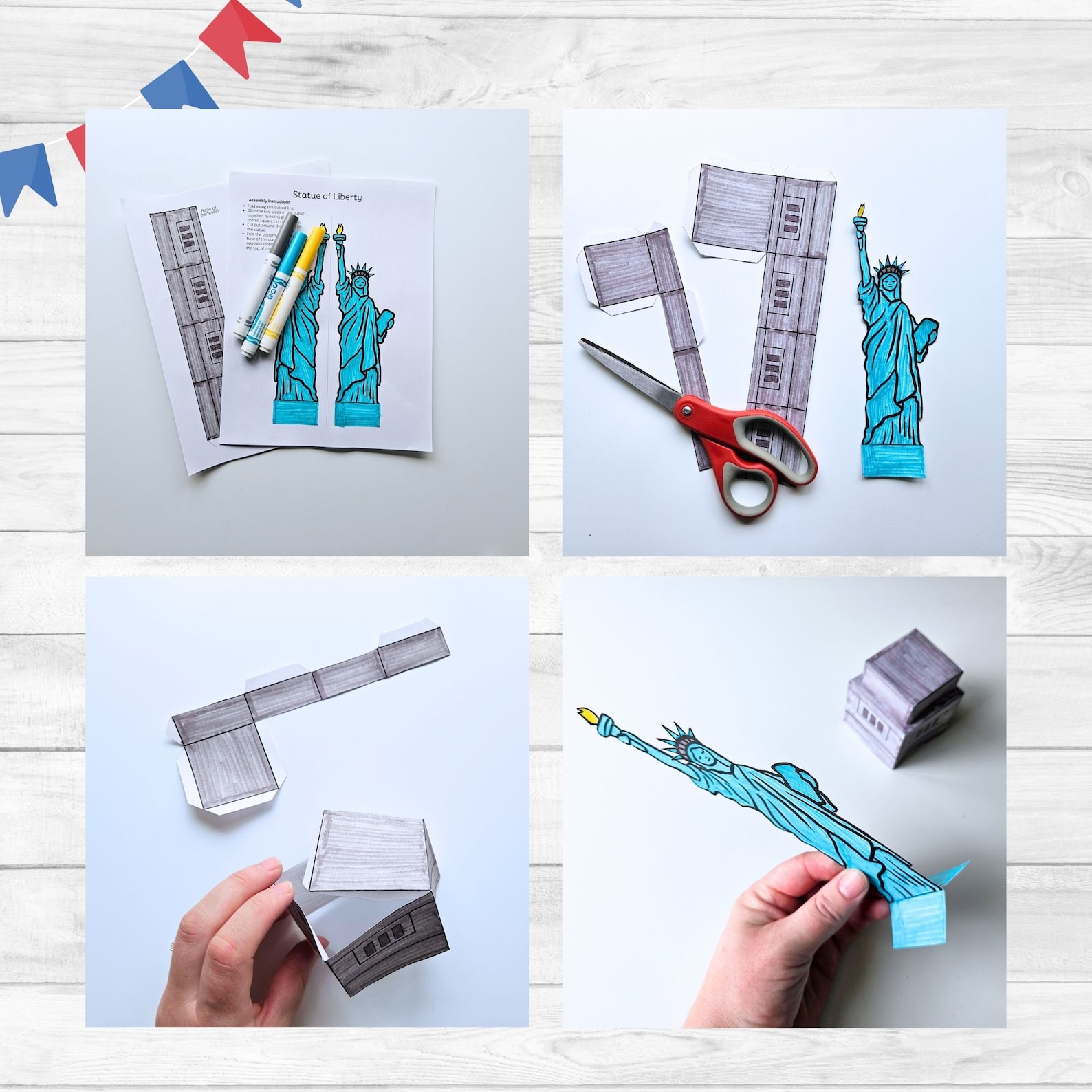 Statue of Liberty 3D Craft for Kids- Printable Template- USA Kids ...