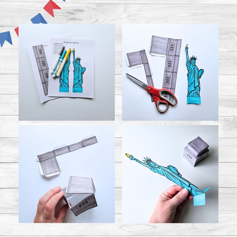 Statue of Liberty 3D Craft for Kids- Printable Template- USA Kids ...