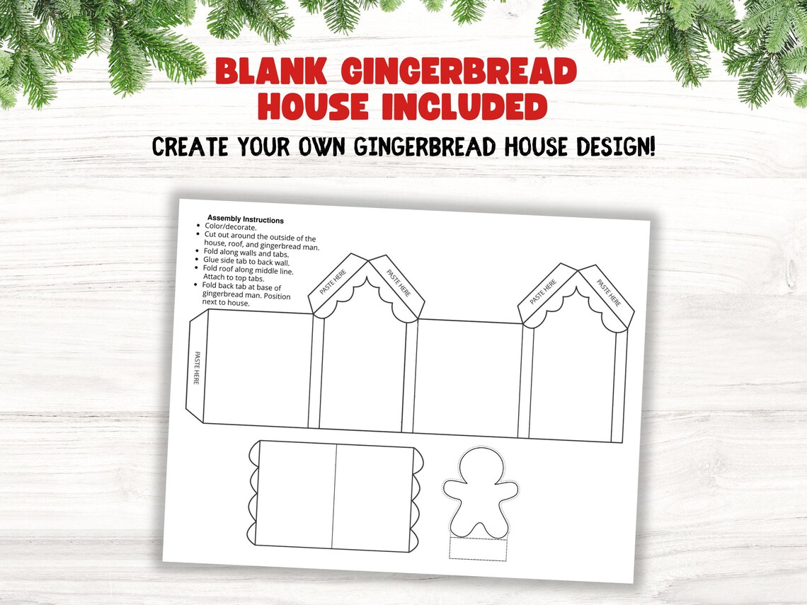 Gingerbread House 3D Craft for Kids, Christmas Coloring Craft ...