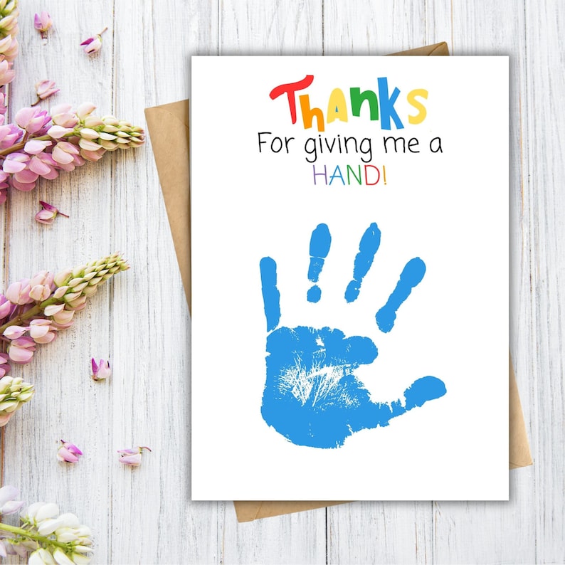 Teacher Appreciation Gift Handprint Fingerprint Art Cards Personalized ...