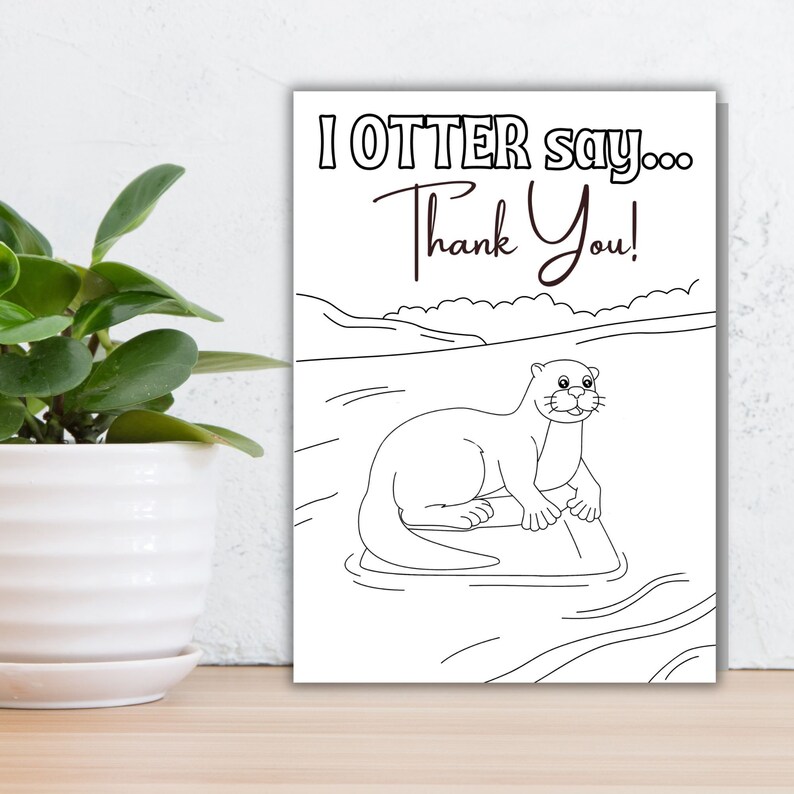 Printable Coloring Thank You Card for Kids, Color Your Own Thank You ...