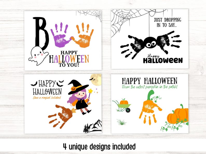 Halloween Handprint Art, Handprint Kids Craft, Halloween Keepsake ...