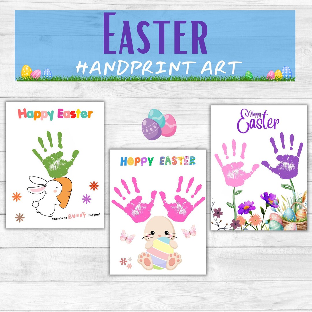 Easter Handprint Art, Printable Templates, Easter Keepsake, Baby ...