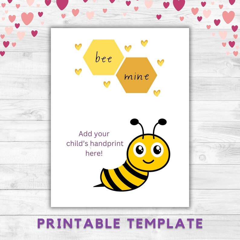Bee Mine Valentine's Handprint Art- Valentine's Day Card for Kids- Baby ...