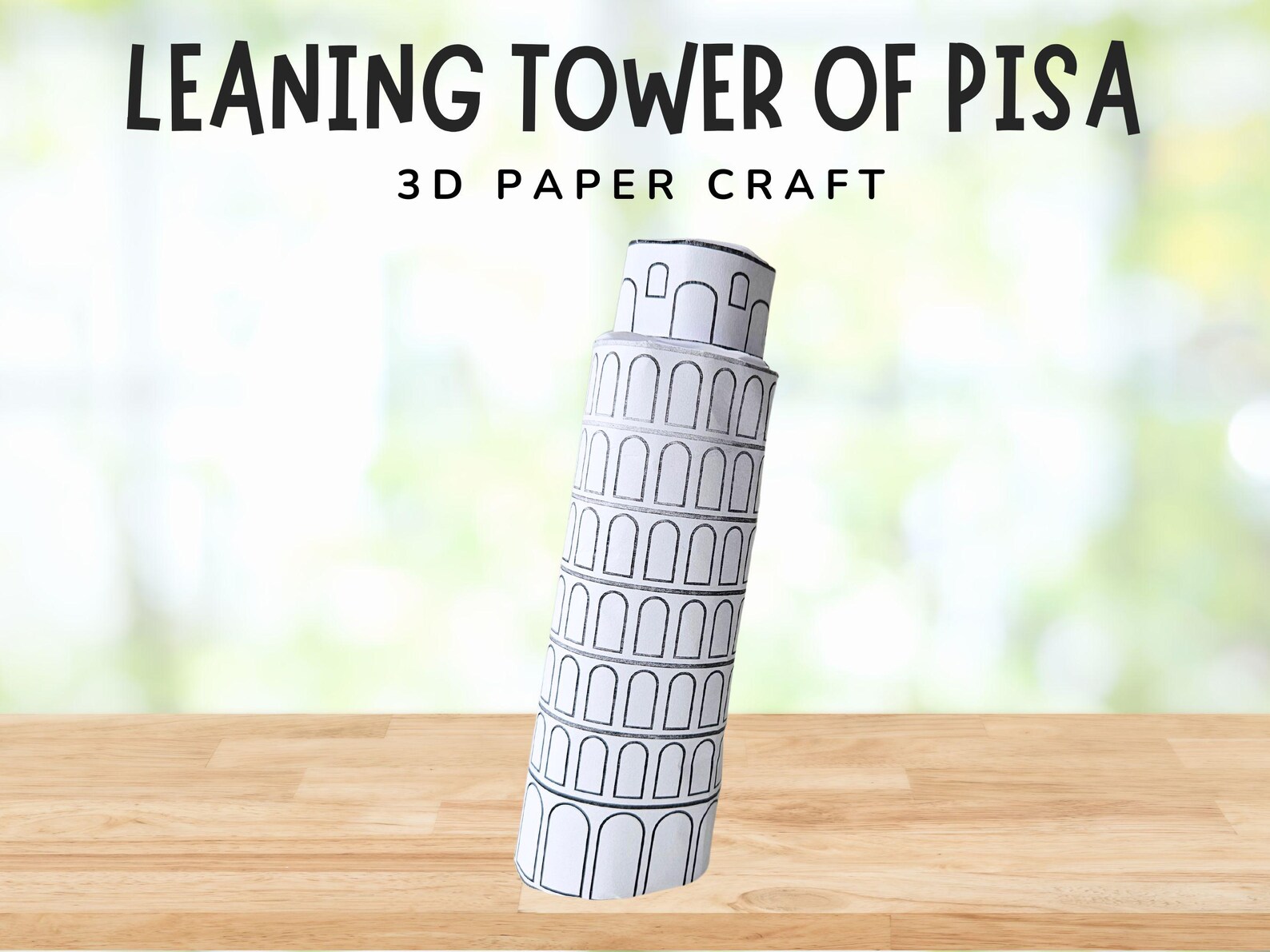 Leaning Tower of Pisa 3D Craft Template- Italy Crafts for Kids- Around ...