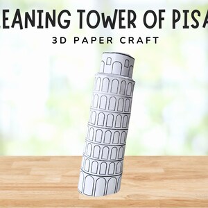 Leaning Tower of Pisa 3D Craft Template- Italy Crafts for Kids- Around ...