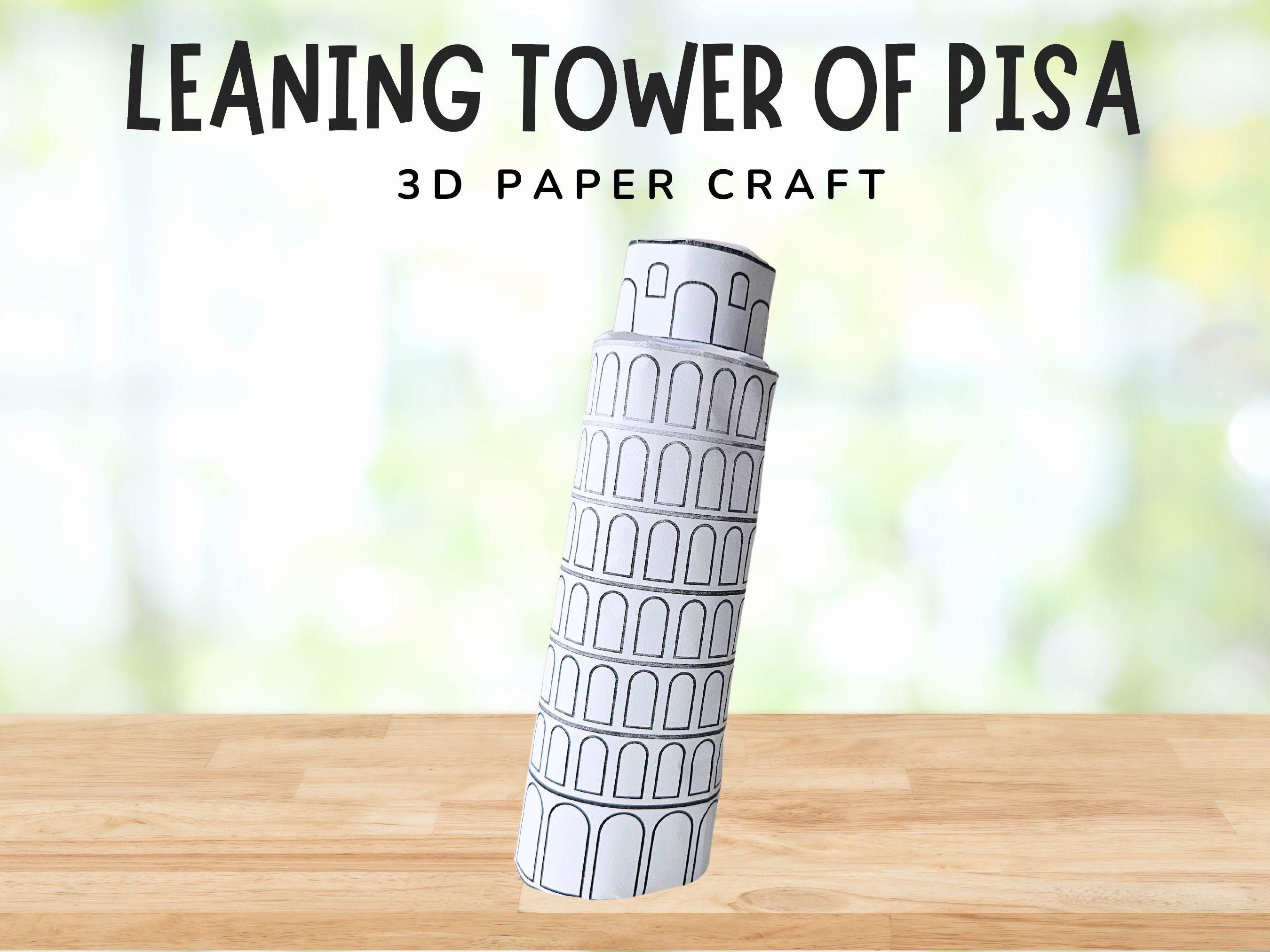 Leaning Tower of Pisa 3D Craft Template- Italy Crafts for Kids- Around ...