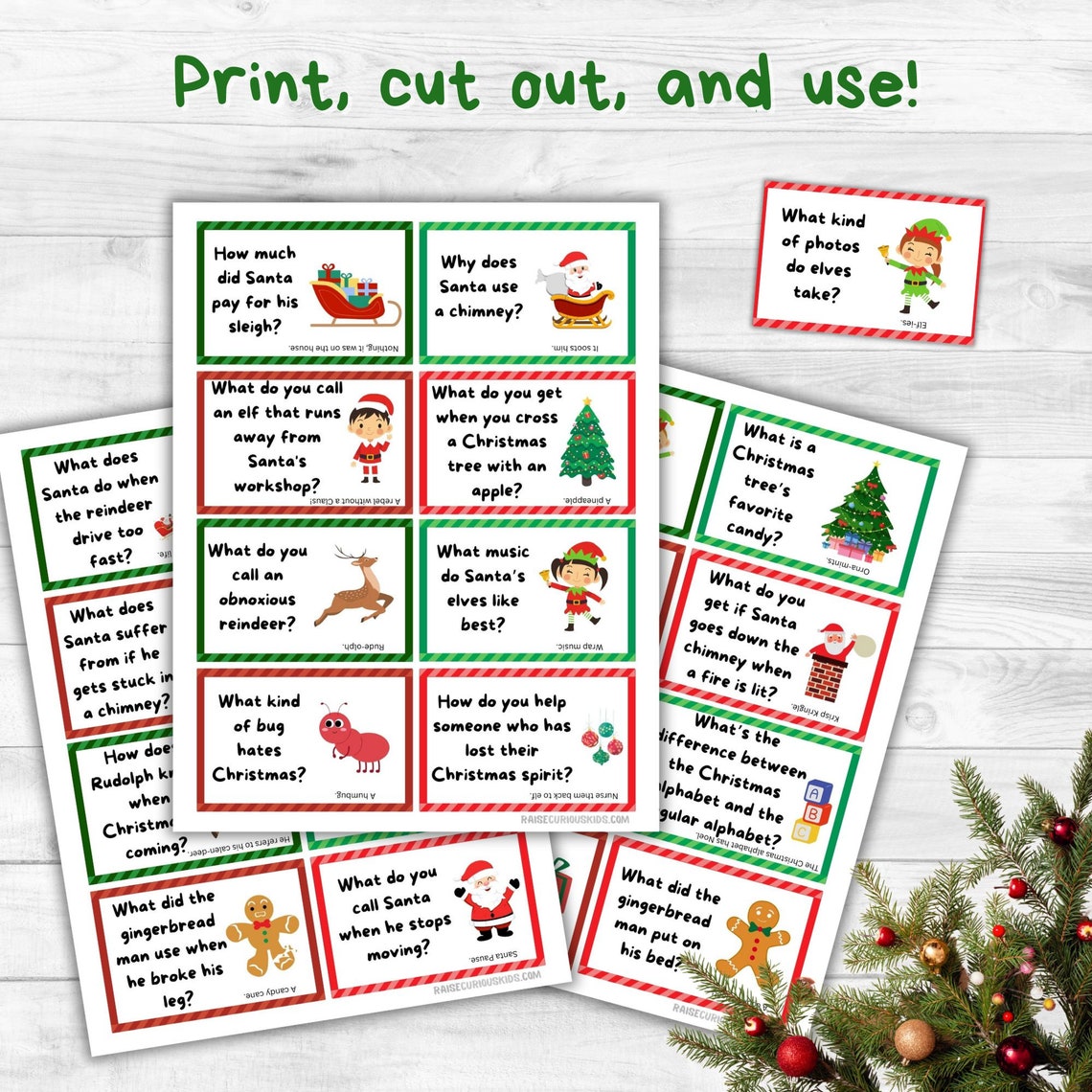 Christmas Jokes for Kids- Christmas Lunchbox Notes- Joke Card ...