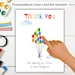 Fingerprint Balloon Teacher Appreciation Card From Students- End of ...