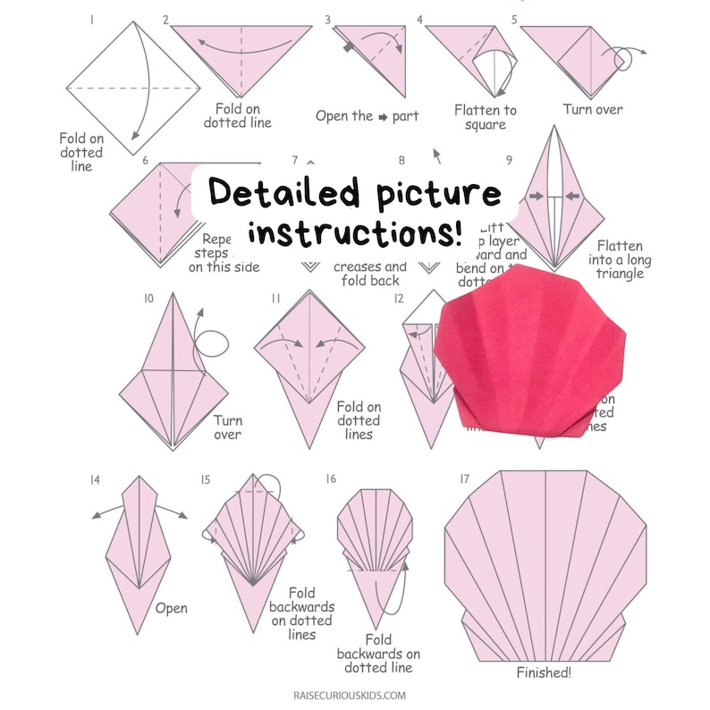 Ocean Origami Printable Instructions- Origami Animals for Kids- Instant ...