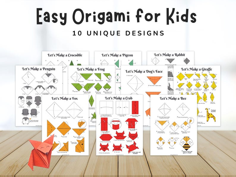Easy Origami for Kids- Beginner Origami Printable Instructions- Simple ...
