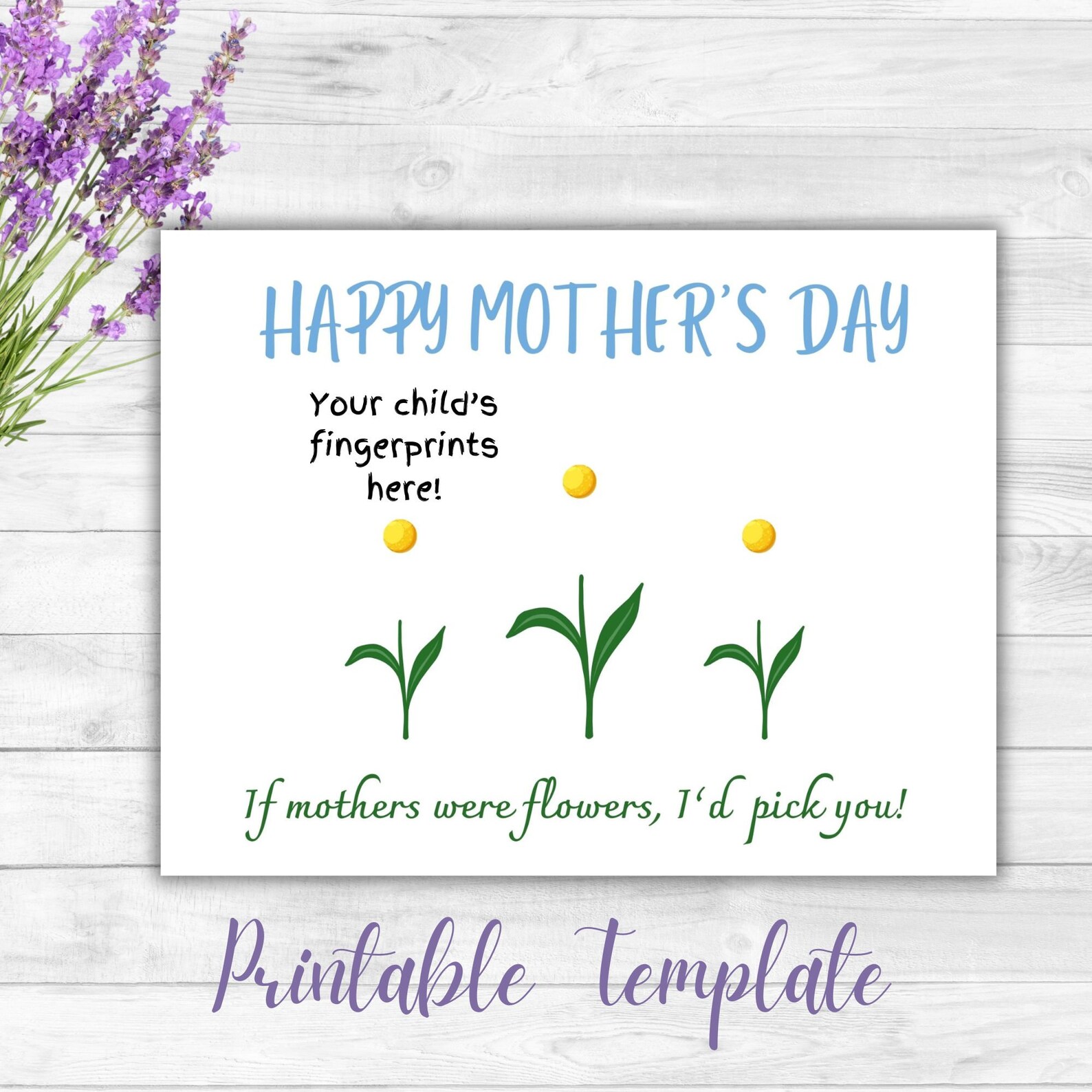 Mother's Day Handprint Art Template- DIY Kids Craft for Mom, Grandma ...