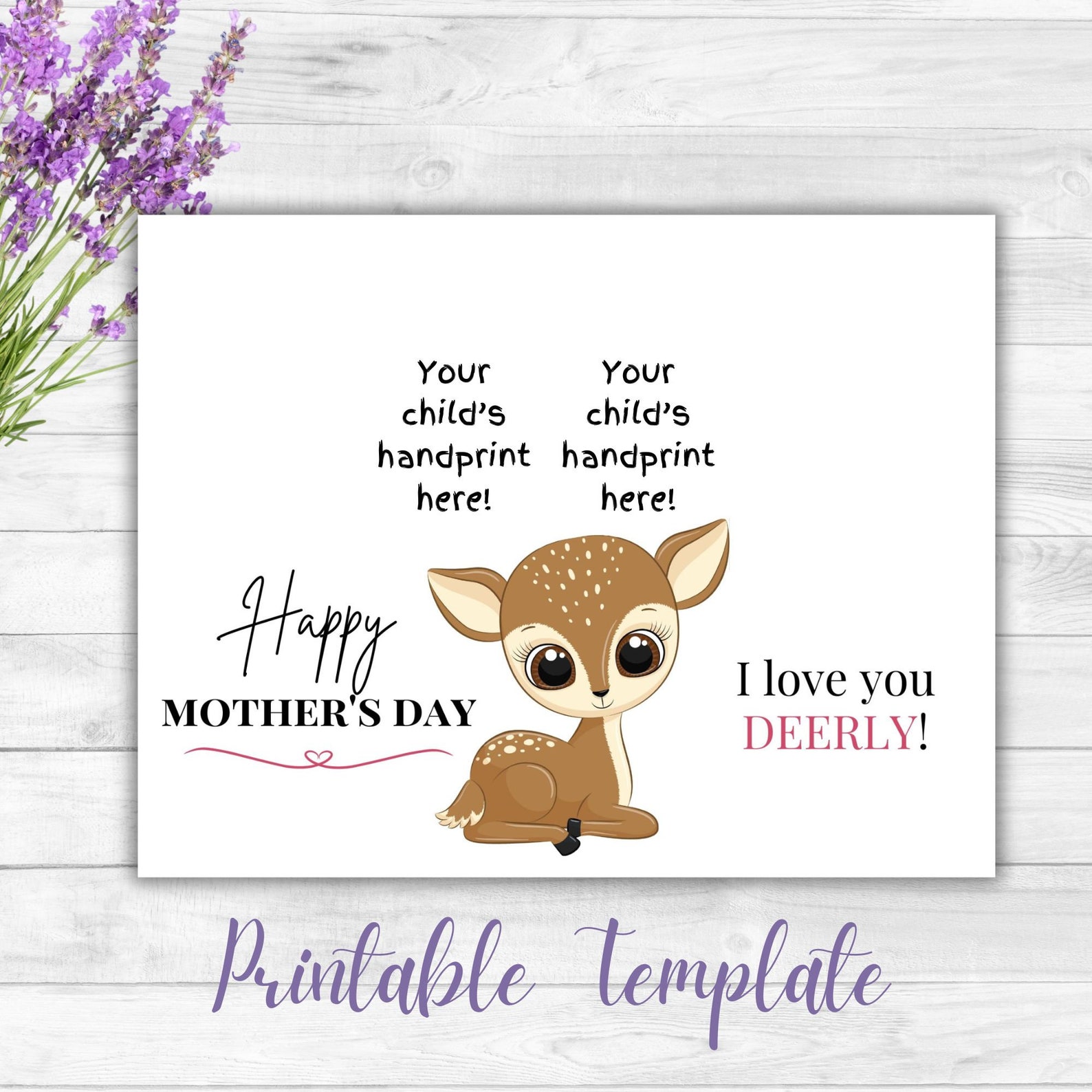 Mother's Day Handprint Art Template DIY Kids Craft for Mom, Grandma ...