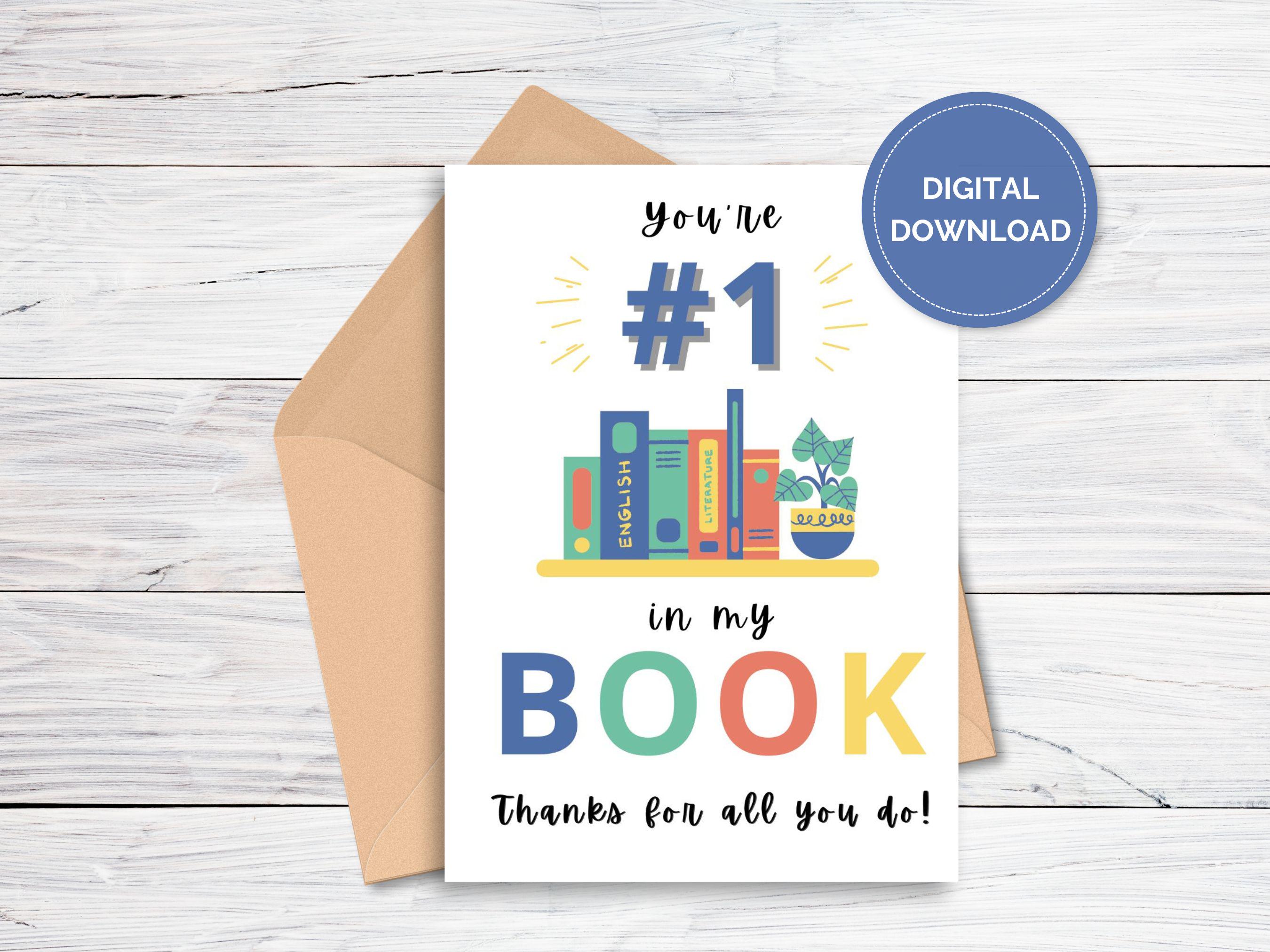 Librarian Appreciation Card, 5"x7" School Librarian Printable Thank You ...