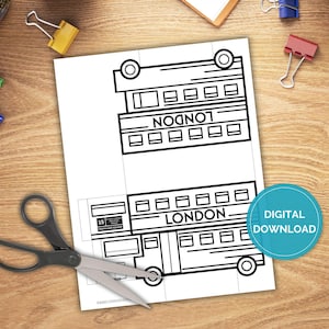Double Decker Bus 3D Craft for Kids- Printable Template- London England ...