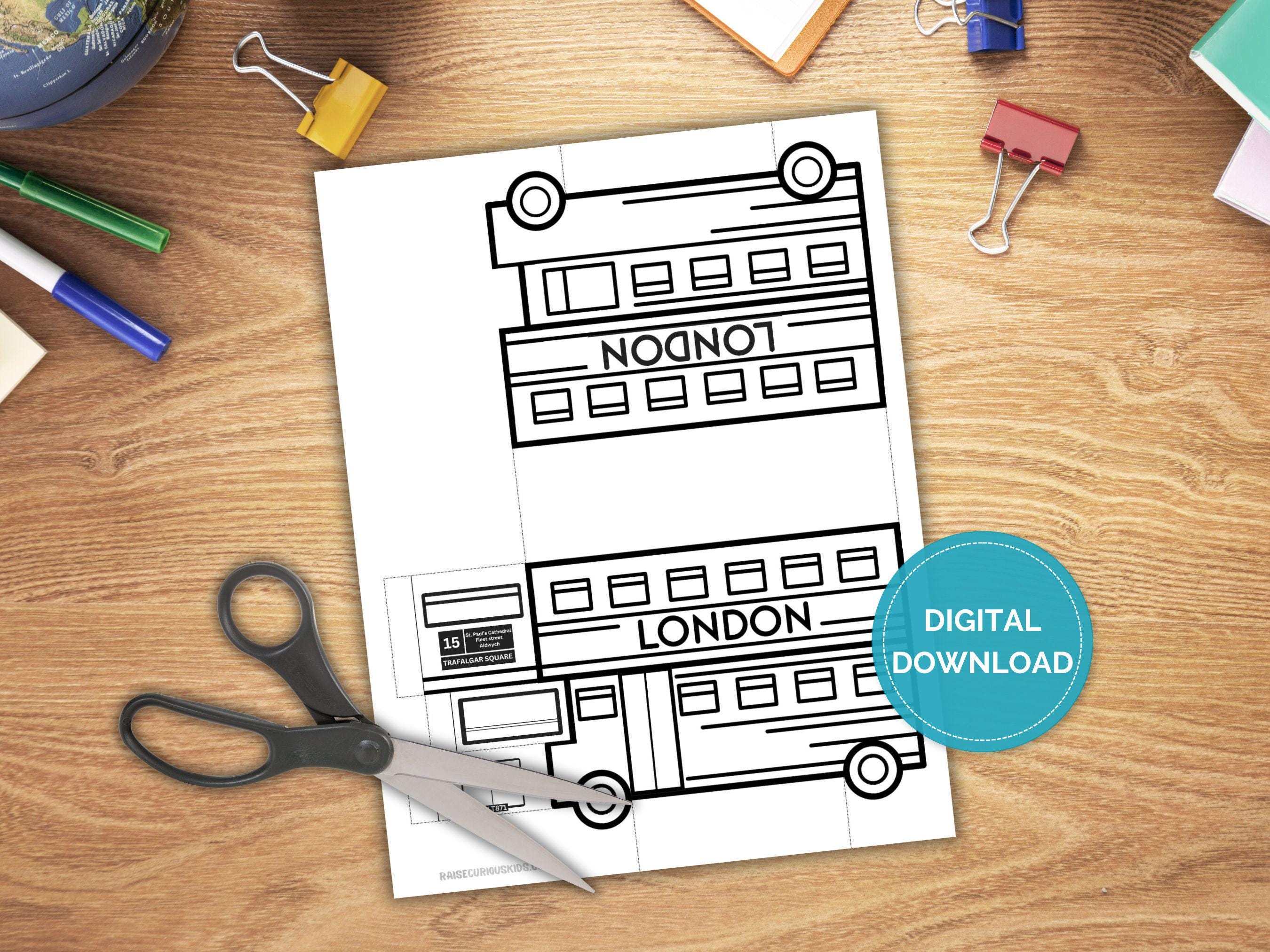 Double Decker Bus 3D Craft for Kids- Printable Template- London England ...
