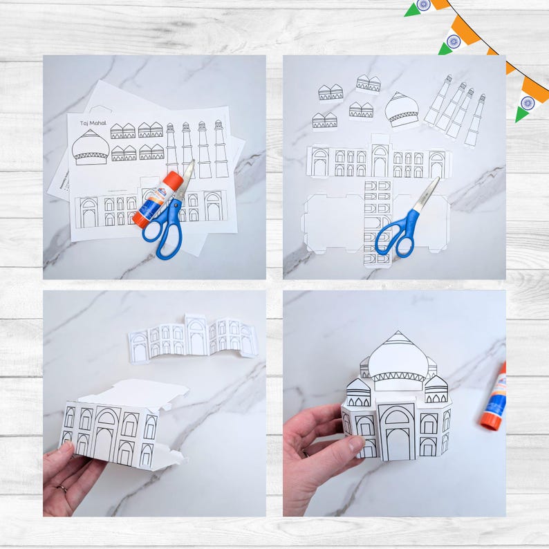 Taj Mahal 3D Craft- India Craft for Kids- Around the World Learning ...