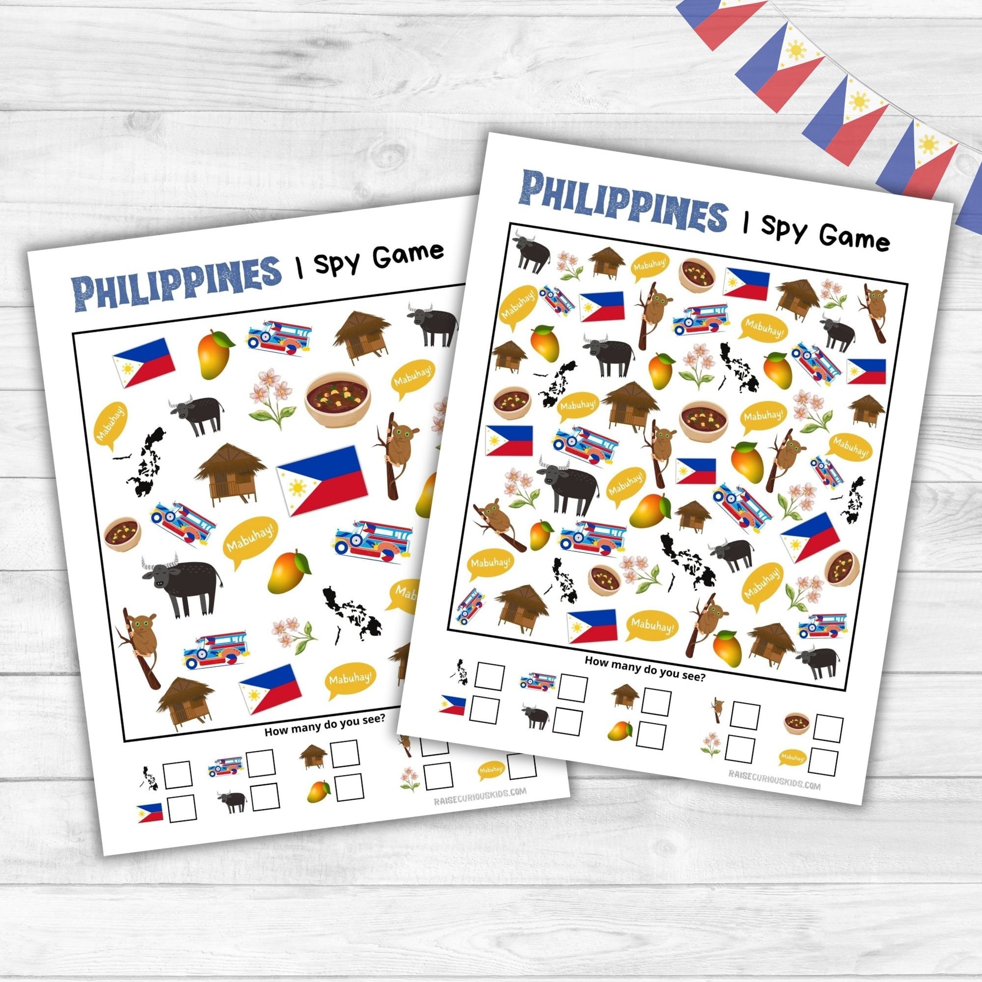 Philippines Activity Printables for Kids Philippines I Spy Game ...