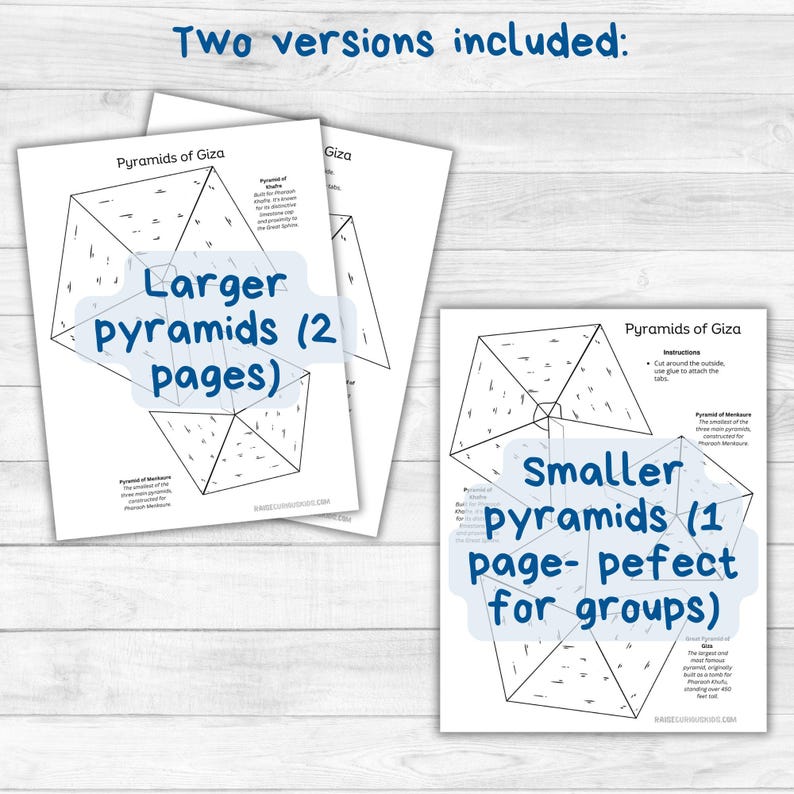 Pyramids of Giza 3D Craft- Egypt Craft for Kids- Around the World ...