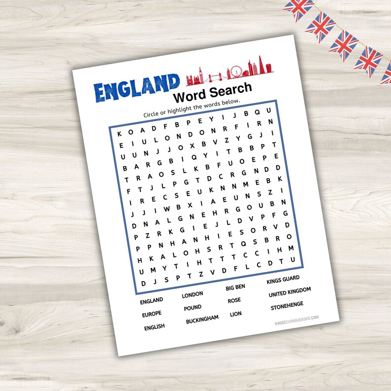 England Activity Printables for Kids England I Spy Game, England ...