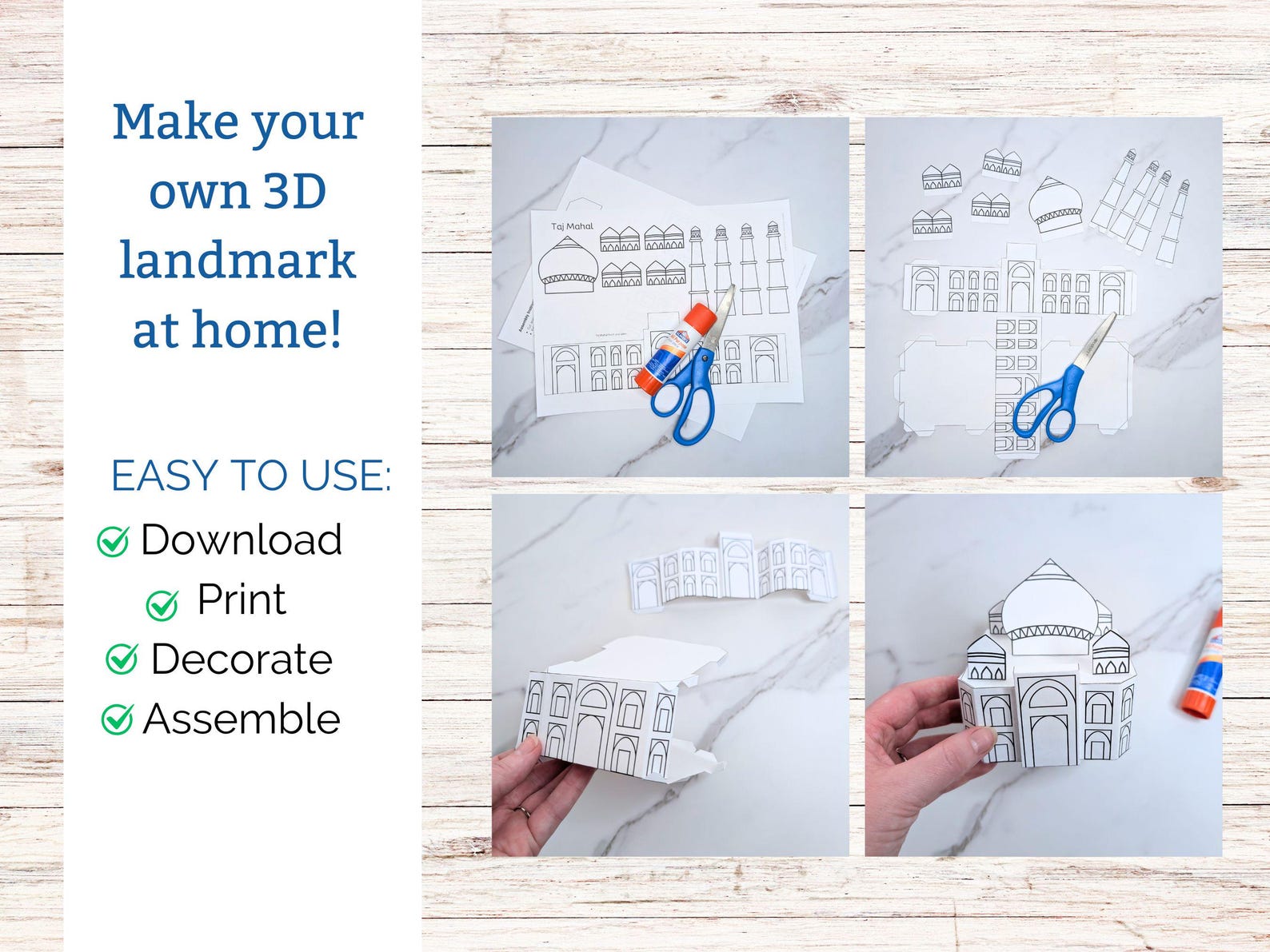 Taj Mahal 3D Craft, India Craft for Kids, Around the World Learning ...