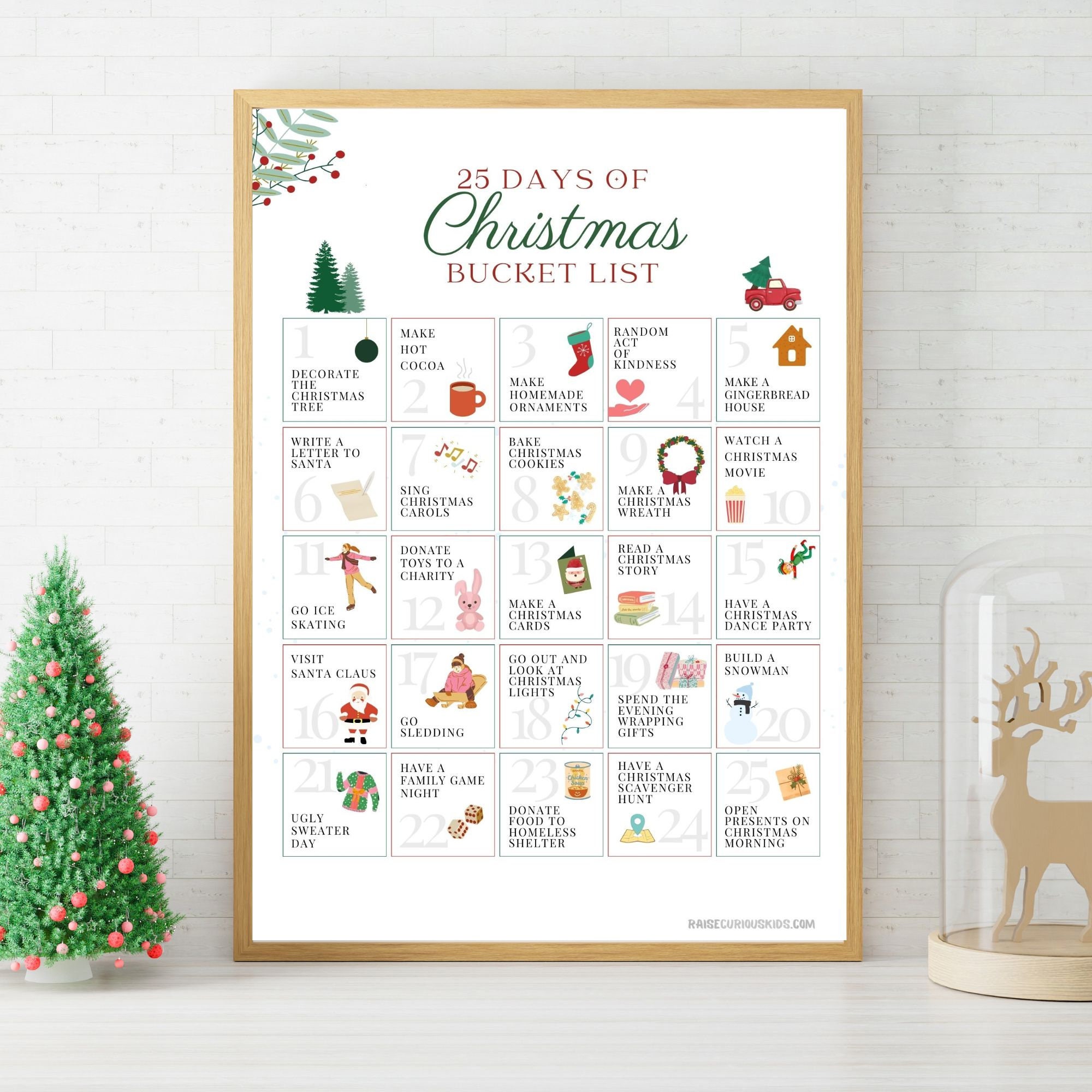 Christmas Bucket List Printable- 25 Days of Christmas To-do List ...