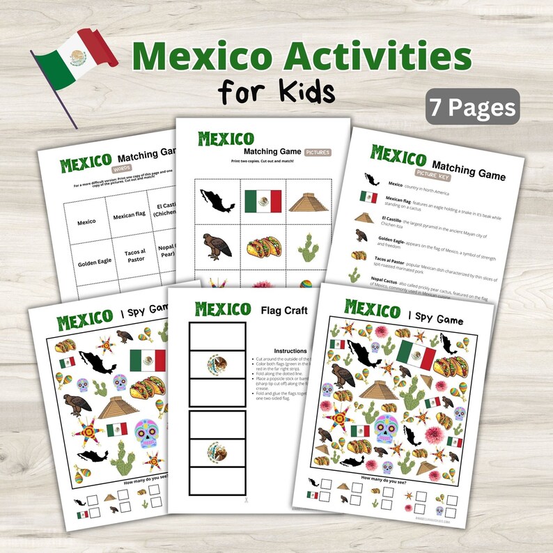 Mexico Activity Printables for Kids Mexico I Spy Game Mexico - Etsy Canada